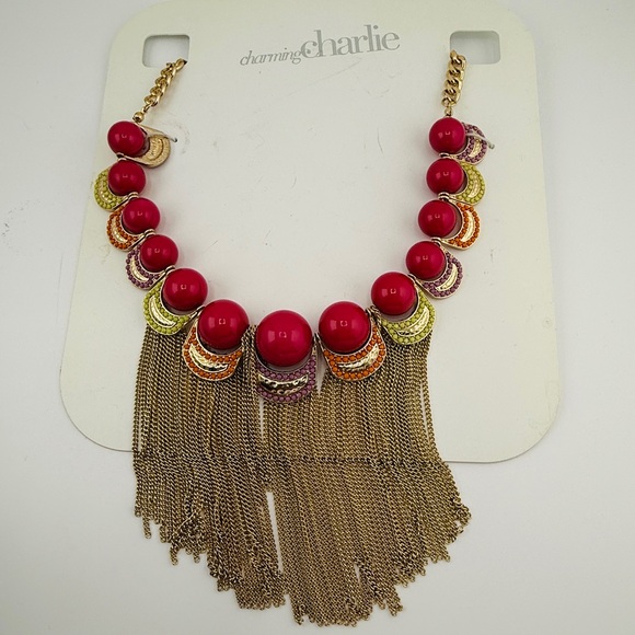 Charming Charlie | Jewelry | Charming Charlie Statement Necklace Red ...